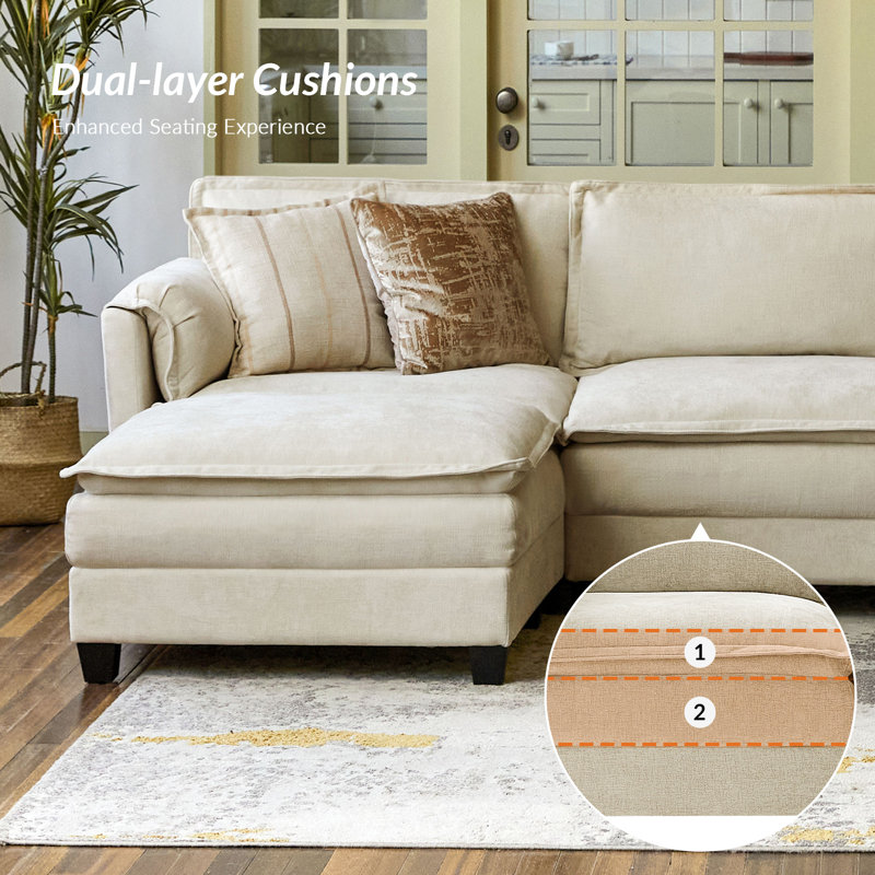 Latitude Run® Herrick 74"W Modern Elephant Ear-Shaped Armrests Sofa | Wayfair